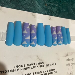 Blue Gradient Ombré Press-on Nails / Matte Nails | Etsy