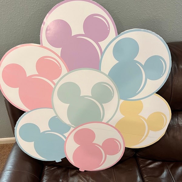 Printable Pastel Mickey Balloons, Disneyland Baby Shower Stand up Prop ...