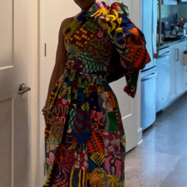 Best Seller Make a Statement African Print One Shoulder Dress 100% ...