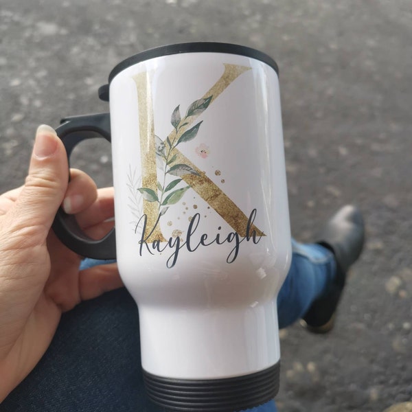 Personalised Travel Mug, Name & Initial Travel Mug, Gift for Her - Etsy UK