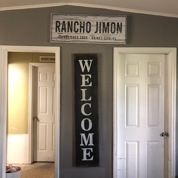 Last Name Sign, Ranch Sign, Farmhouse Sign, Custom Name Sign, Family ...
