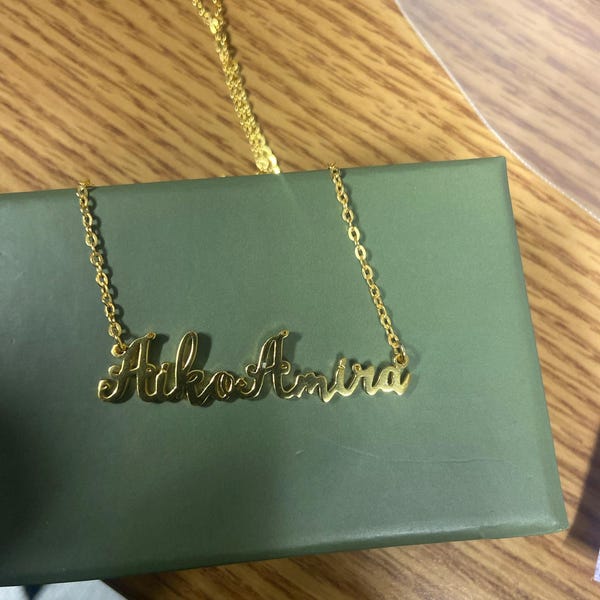 Modern Name Necklace - Name Necklace - Lettering Necklace - Wedding ...