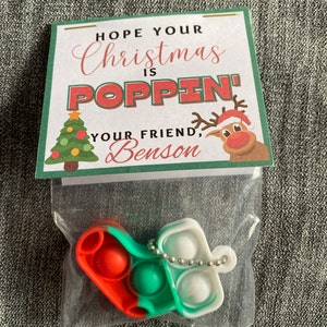 Christmas/holiday Pop-it Keychains assembled & Personalized - Etsy