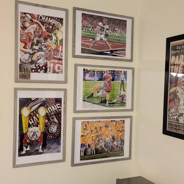 Georgia Football Player Bowers in Various Plays in a Collage - Etsy