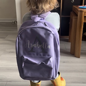 Personalised Name Initial Backpack Custom Girls Boys Kids Children Pre ...