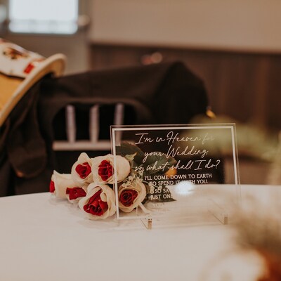 Wedding Memorial Table Sign Acrylic Sign for Tabletop Heaven Wedding ...