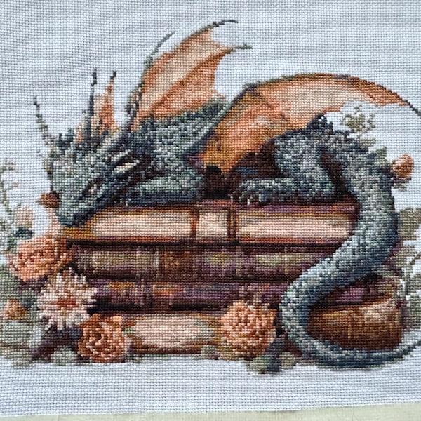Dragon Cross Stitch Pattern, Sleeping Dragon Stitch Kit, Cross Stitch ...