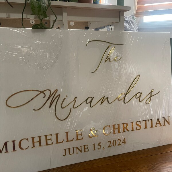 Personalized Gold Welcome Sign, Last Name Welcome Sign, Wedding Welcome ...