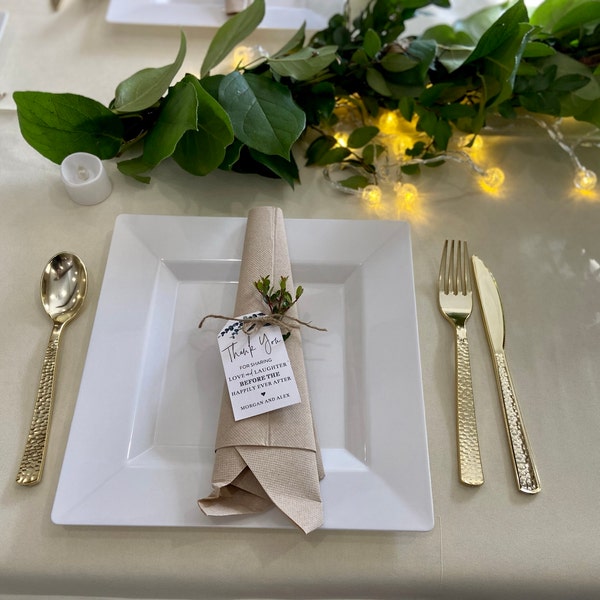 Personalized Rehearsal Dinner Favor Tag, Napkin Ties Table Decor Tag - Etsy
