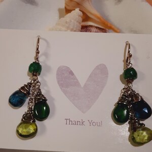 Moonstone, Apatite & Teal Kyanite Gemstone Earrings, Multi Gemstone ...