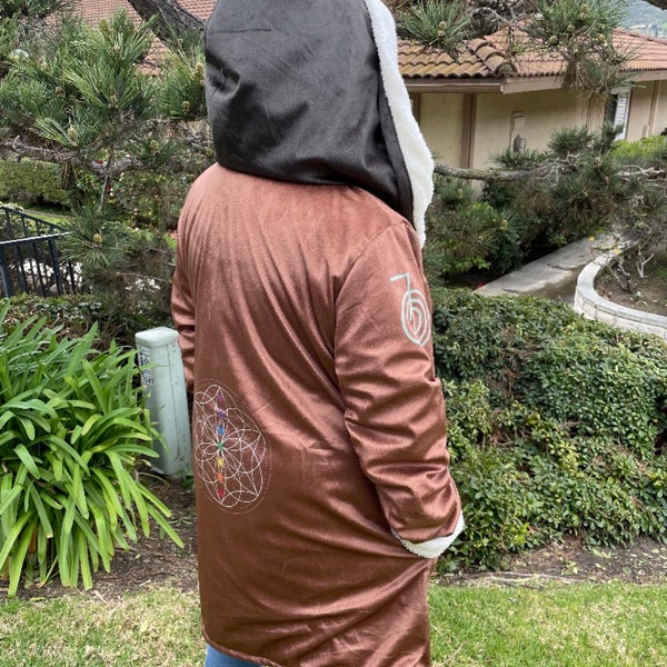 Soul Star Chakra Mandala Hooded Cloak. Rave Coat. Rave Cloak. Festival ...