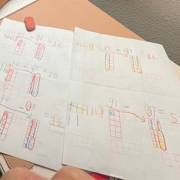 Primary Math 10 Frame Stamp, 10 Grid Elementary School Math Stamp ...