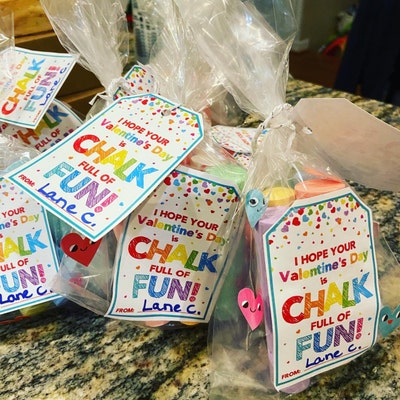 Chalk Valentine Tags, Hope Your Valentine's Day is Chalk Full of Fun ...
