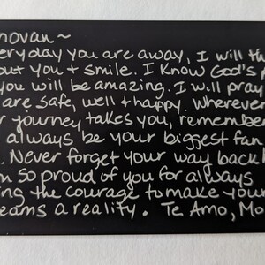 Handwritten Wallet Card HANDWRITING Picture Wallet Card Photo Wallet ...