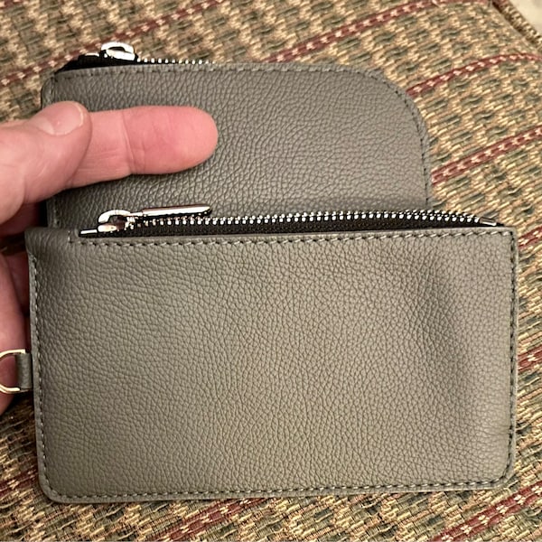 Mini Brown Slide Wallet- Slide Wallet Leather Card Holder Slim Wallet ...