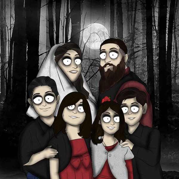 Tim Burton Style Portrait - Nightmare Portrait - Original Handmade ...