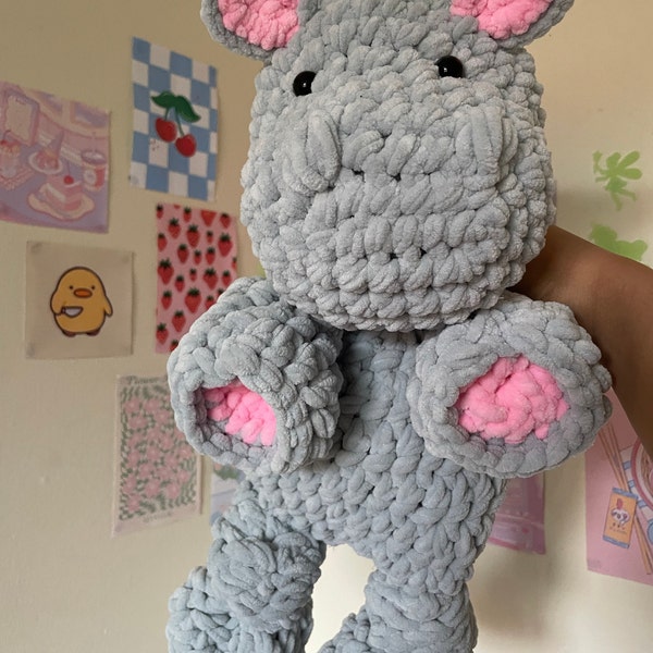 Chuflippo the Chunky Floppy Hippo - Amigurumi Crochet Pattern - Etsy
