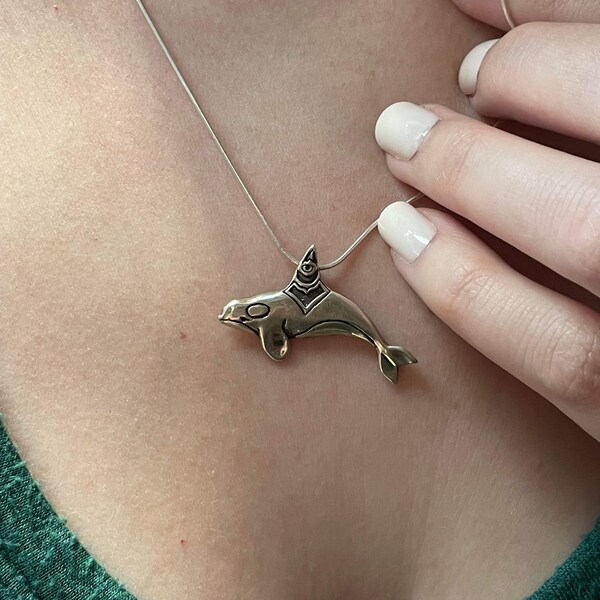 Saturna Orca Whale Necklace, Sterling Orca Whale, Killer Whale Necklace ...