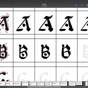 Printable Gothic Letter Worksheet, Gothic Calligraphy Practice Template ...