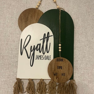 Boho Baby Dreamcatcher Hospital Door Hanger Footprints Baby ...