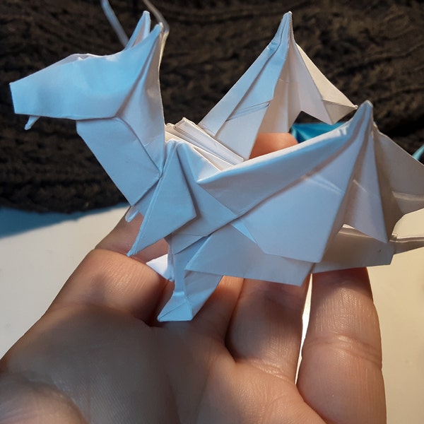 Handmade Red Paper Origami Dragon - Etsy