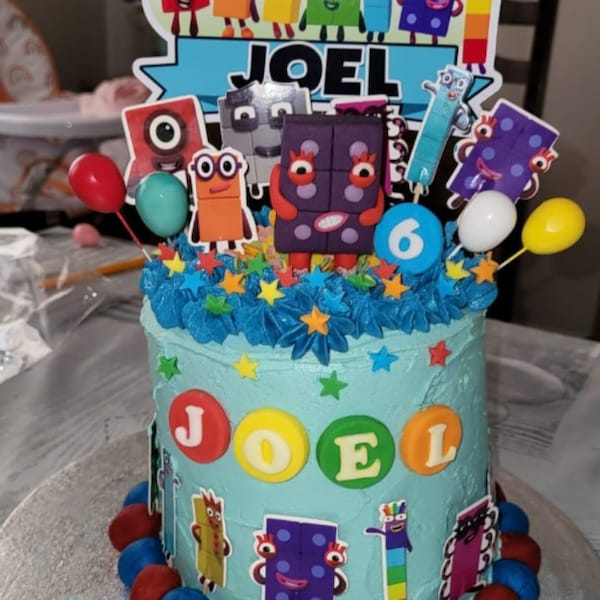 Handmade Edible Number Blocks Numberblocks Cake Topper Decoration ...