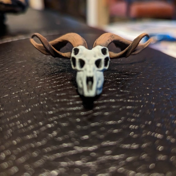 Demon Goat Skull - 1:12 Scale Miniature Cranium Size for Occult Diorama ...