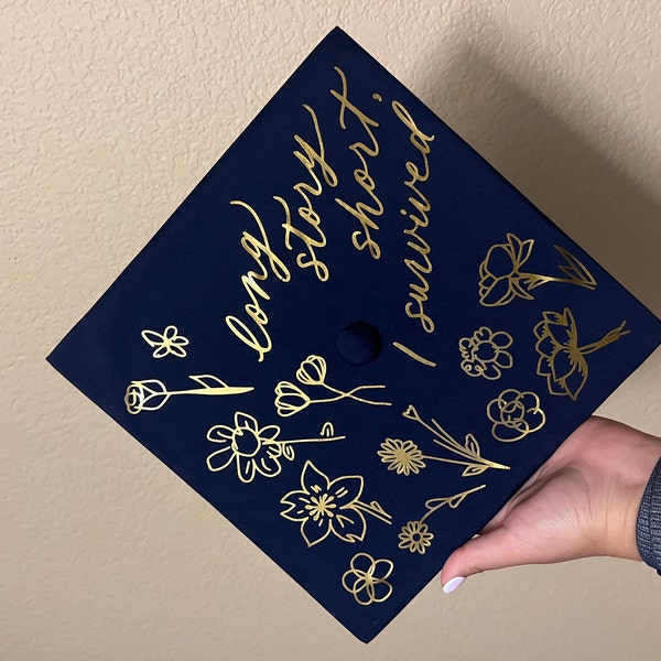 1 Peter 1:6 Graduation Cap Vinyl Decal, Handlettered Modern Calligraphy ...