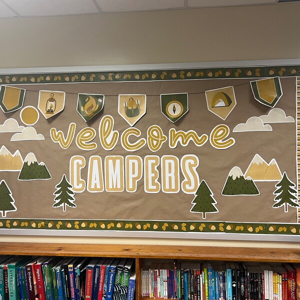 Camping Adventure Back to School Bulletin Board Kit Modern Elementary ...