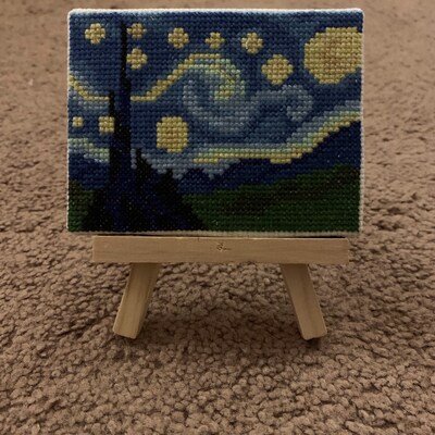The Starry Night Mini Cross Stitch Pattern PDF, Small Mini Art ...