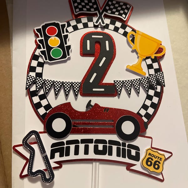 Fast One Racing Car Theme Centerpiece for Party Decor, Racing One Year ...