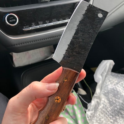 Handmade Mini Carbon Steel Cleaver for Kitchen & Outdoor Use by Titan ...