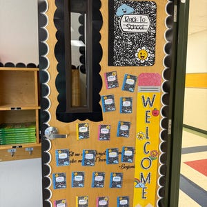 Varsity Glitter Letter Door Decor Welcome Pencil Door Composition ...