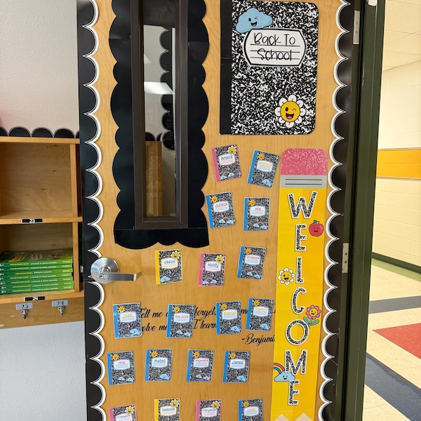 Varsity Glitter Letter Door Decor Welcome Pencil Door Composition ...