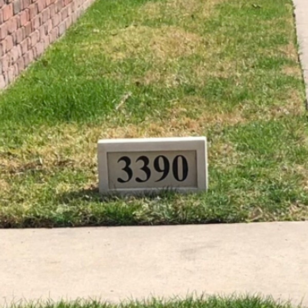 River Oaks/freestanding/stone Address Block/two Sided/house Number - Etsy