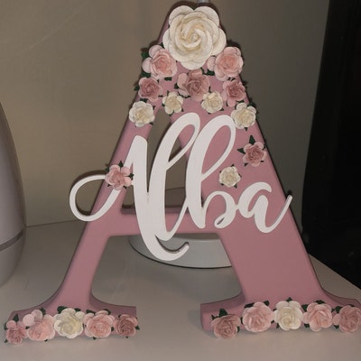 Personalised Nursery Letter High Quality Floral Wooden Letter Nursery ...