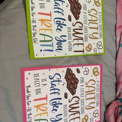 Appreciation Sign, Chocolate Pretzel Thank You Sign, Staff Employee ...