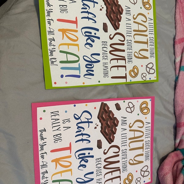 Appreciation Sign, Chocolate Pretzel Thank You Sign, Staff Employee ...