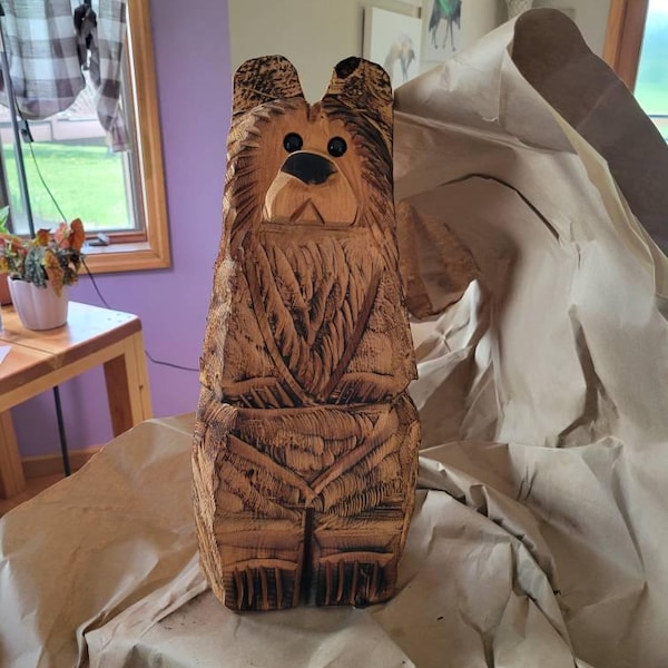Cute Cedar Bear Chainsaw Carvings Various Sizes - Etsy