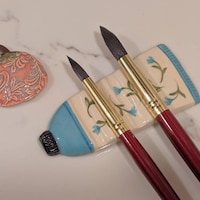 Handmade Ceramic Brush Rest: Paint Tube With Flower Accents - Etsy Canada