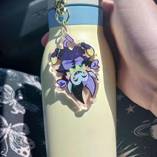 Jevil Deltarune Glitter Keychain - Acrylic Epoxy Charm 2.5in. - Etsy