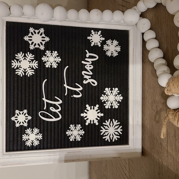 Snowflakes Set for Letterboards and Feltboards, Winter Letterboard ...