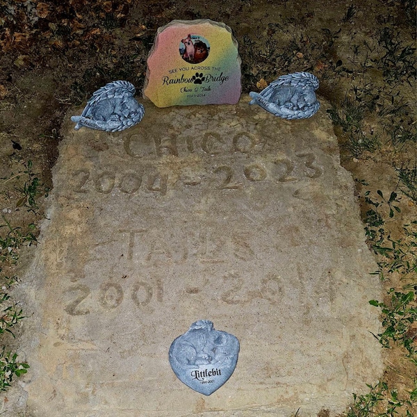 Personalized Dog Memorial Stone, Dog Memorial Statue Engraved With Pet ...