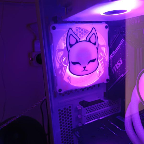Peekaboo Cat Fan Cover 120mm RGB Fan Grill - Custom 3D Printed Gaming ...