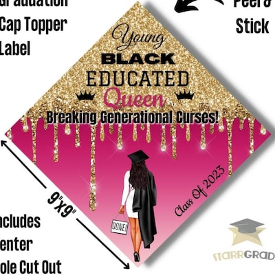 Graduation Cap Topper/classy Graduate/ Red Glitter/ Black Girl Magic - Etsy