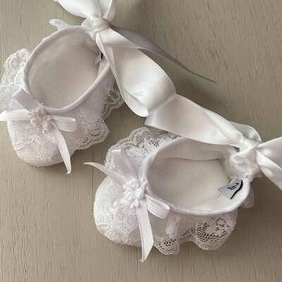 Christening Shoes / Baby Girl White Shoe / Blessing Shoes Baptism Shoe ...