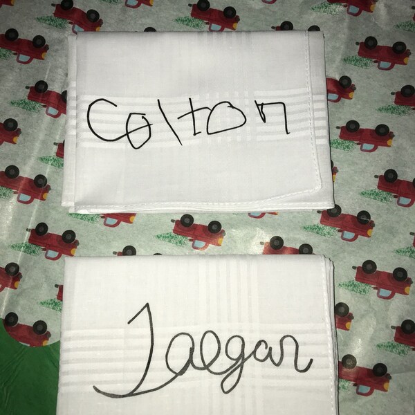Custom Handwriting on Handkerchief - Memorial or Wedding Gift ...
