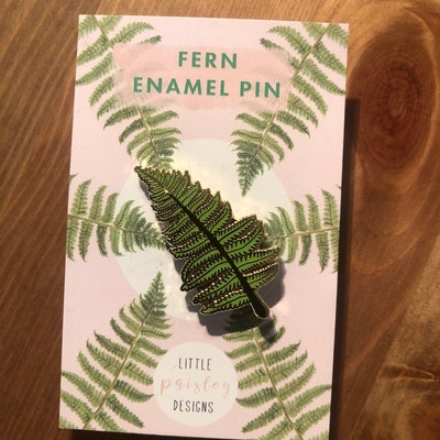 Fern Enamel Pin Plant Lapel Pin Hard Enamel Pin Gold - Etsy