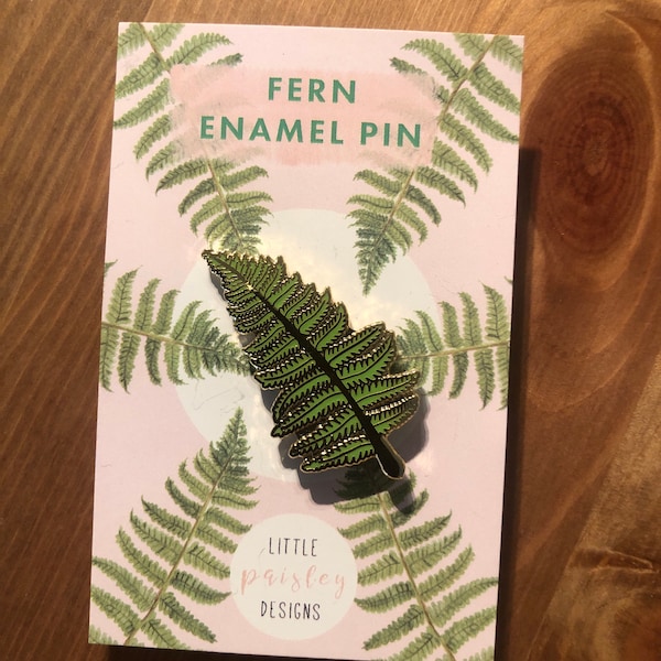Fern Enamel Pin | Plant Lapel Pin | Hard Enamel Pin | Gold Enamel Pin ...