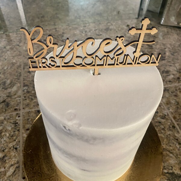 First Communion Cake Topper, Personalized God Bless Cake Topper ...